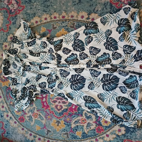 NAIF | Dresses | Naif Green Tropical Print Shirt Dress M | Poshmark